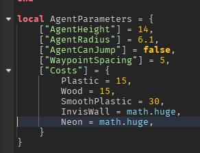 Pathfinding Ignores Parameters - Scripting Support - Developer Forum | Roblox