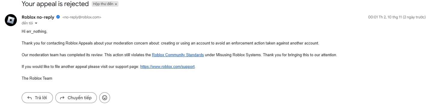 Account still falsely terminated due to a bug in the moderation system ...