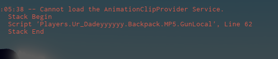 Cannot Load The Animationclipprovider Scripting Support Developer Forum Roblox 0117