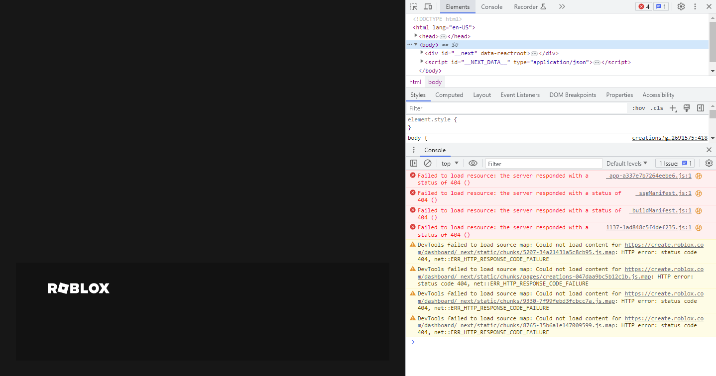 Creations Dashboard Often Fails To Load Website Bugs Developer
