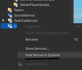 How can I remove Services from the Explorer - Scripting Support ...