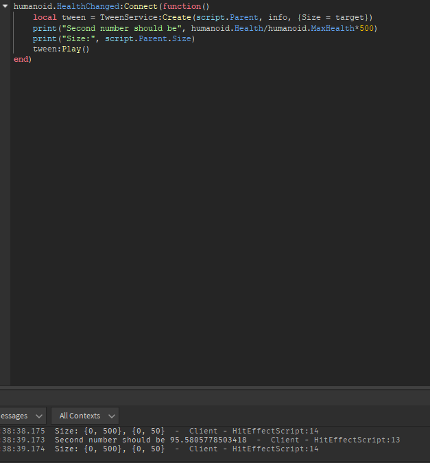 Health bar damage effect not working - Scripting Support - Developer Forum | Roblox