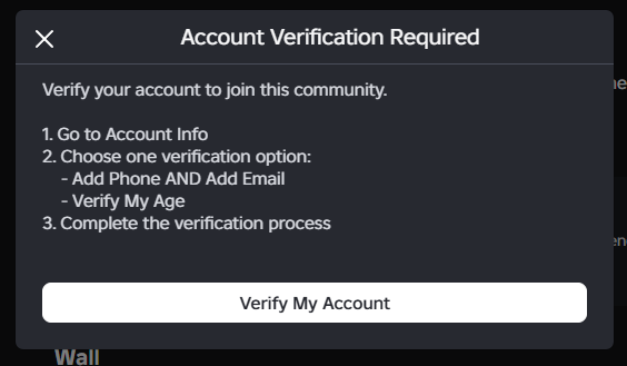 No verification option despite group asking to verify - Platform Usage ...
