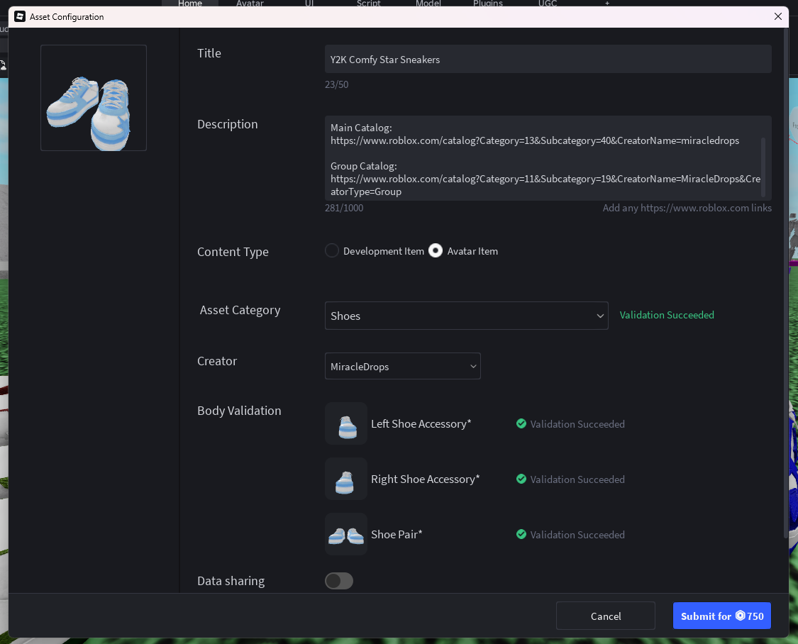 Uploading Shoe Texture; Roblox Publishes Wrong Texture - Catalog Asset ...
