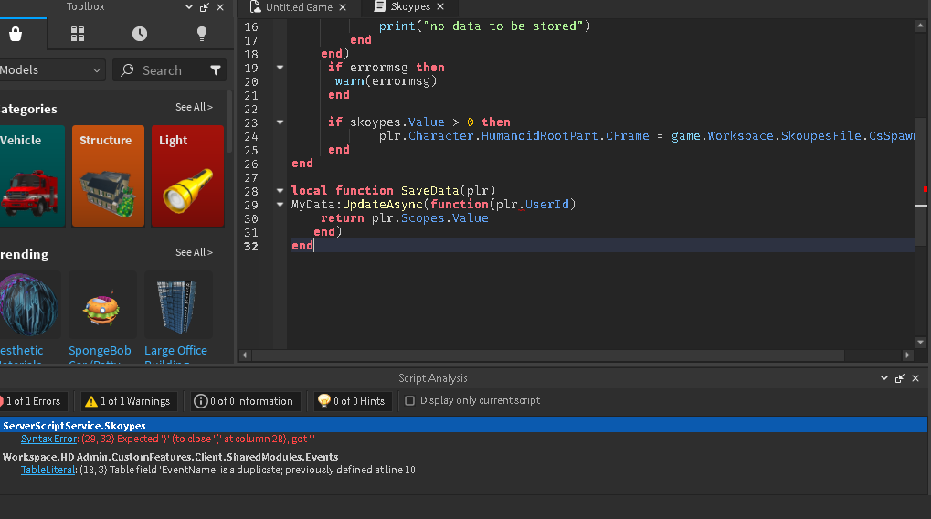 Save Data Problem - Scripting Support - Developer Forum | Roblox