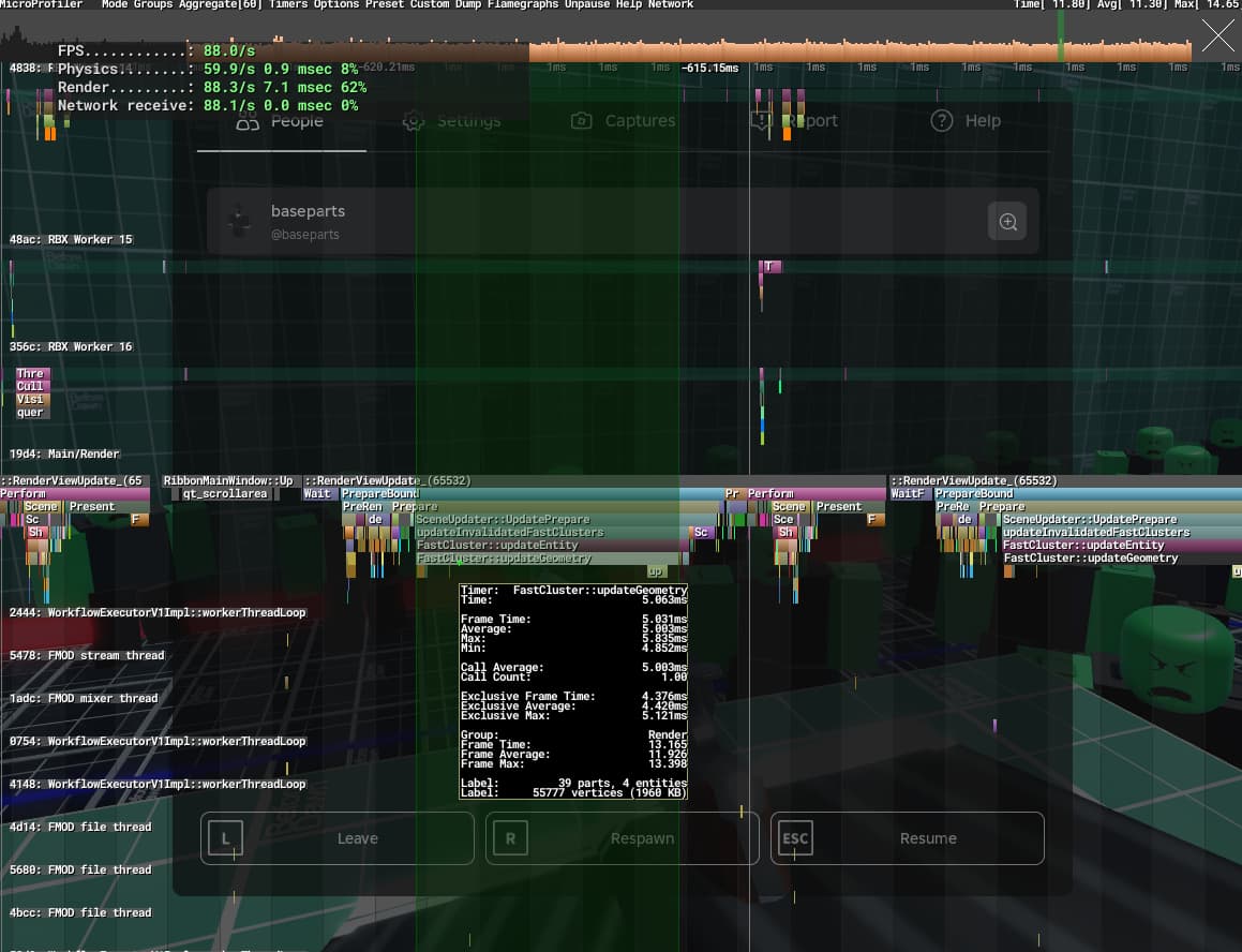 FPS drops because of updateInvalidatedFastClusters - Scripting Support - Developer Forum | Roblox