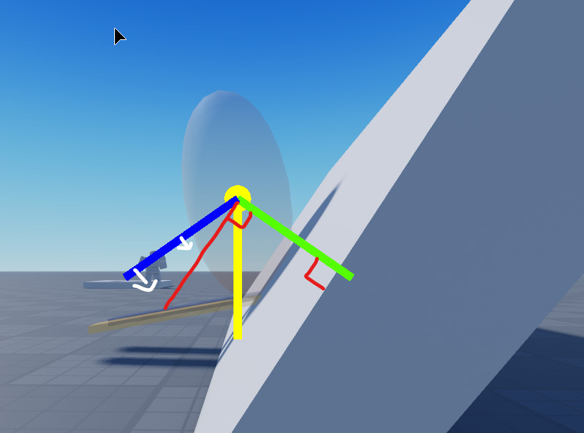 Rotate a blue part 90 degrees from green one while aligning it with a yellow one (see pictures ...