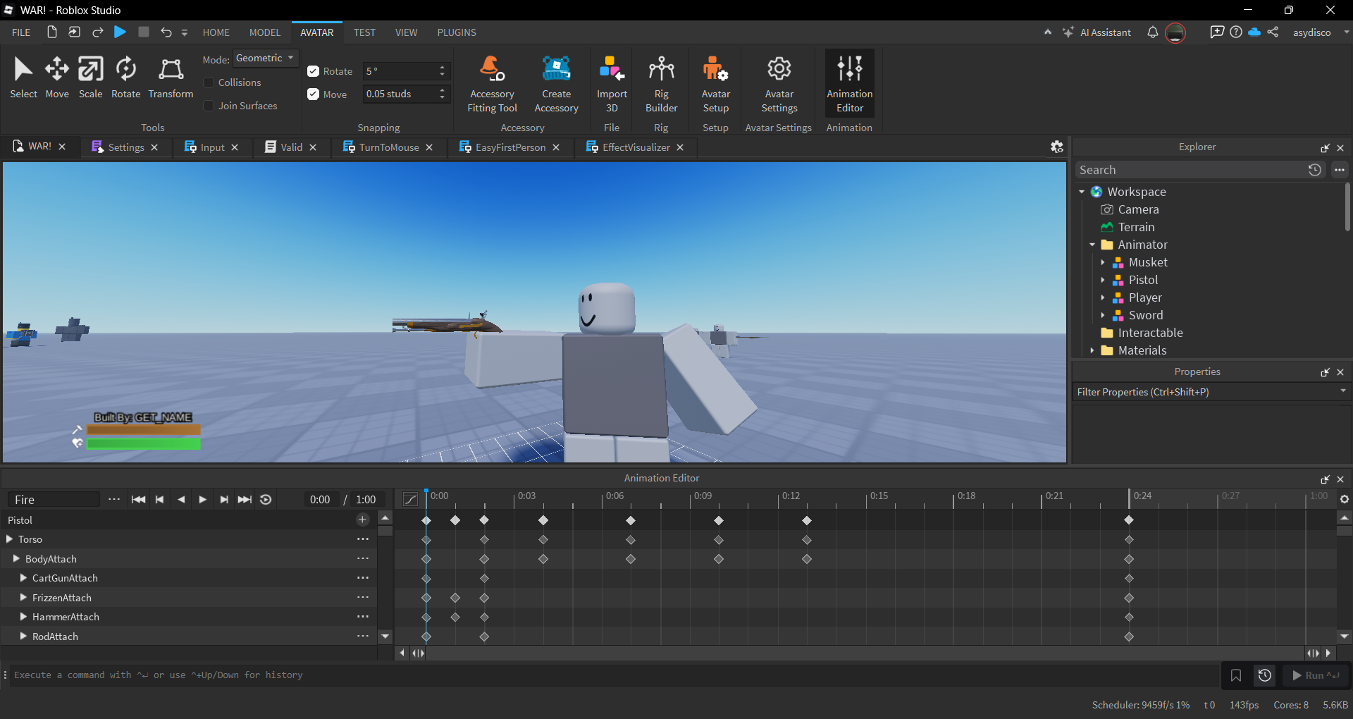 Tool animation is different while playing in game/in workspace - Art ...