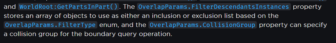 CollisionGroup on OverlapParams does not work - Scripting Support - Developer Forum | Roblox