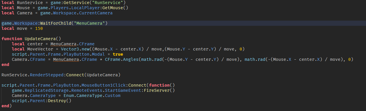 Roblox Studio Bug?! - "MenuCamera is not a valid member of workspace ...
