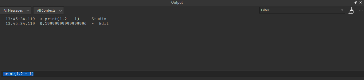 1.2 - 1 = 1.999999999996? - Scripting Support - Developer Forum | Roblox