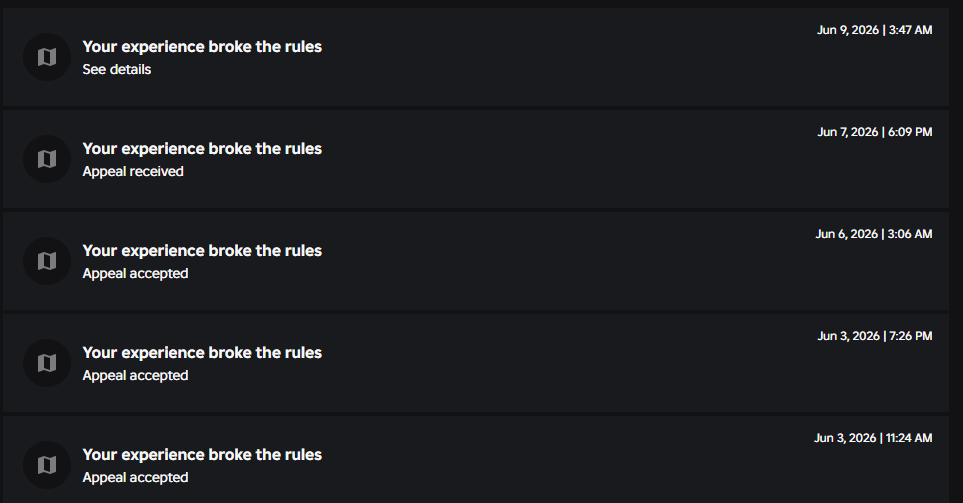 Moderation - Appeals Successful, then Moderated Again (3x so far ...