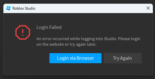 Roblox Studio Login Failed Error - Platform Usage Support - Developer Forum | Roblox