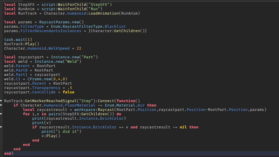 BrickColor Stepping SFX "system" - Scripting Support - Developer Forum ...