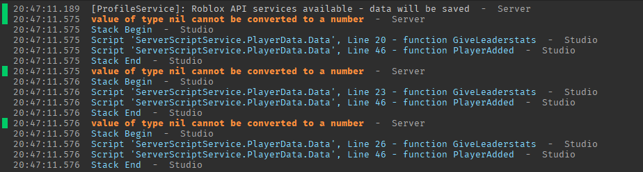 ProfileService thinks NumberValue is nil - Scripting Support - Developer Forum | Roblox