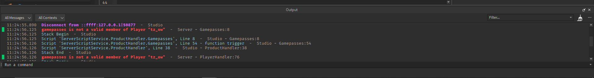 Player does not contain any children and cant be indexed. cannot properly save data - Cloud ...