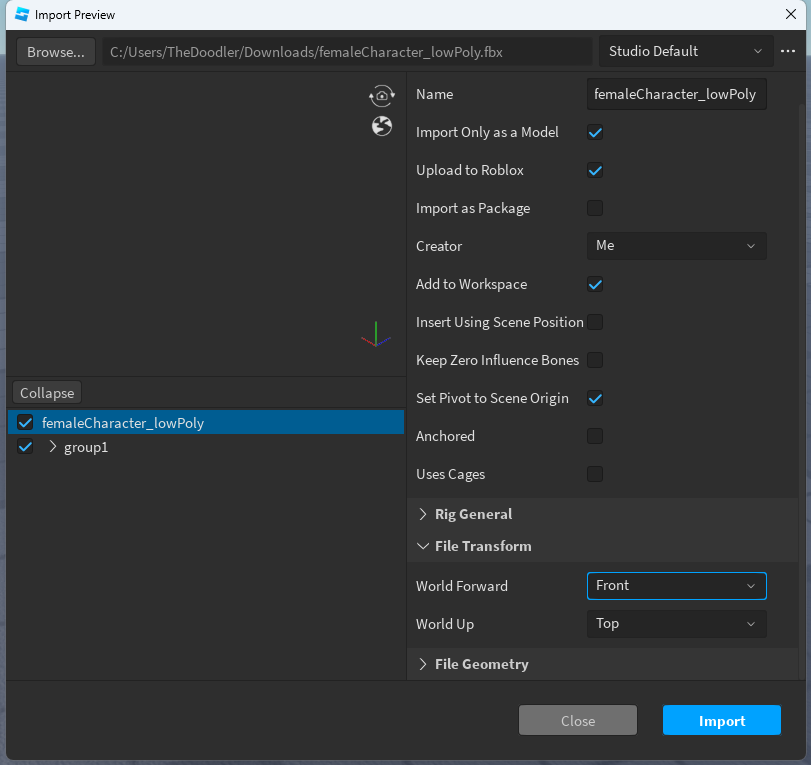 How to reassign a meshpart's front face? - Art Design Support - Developer Forum | Roblox