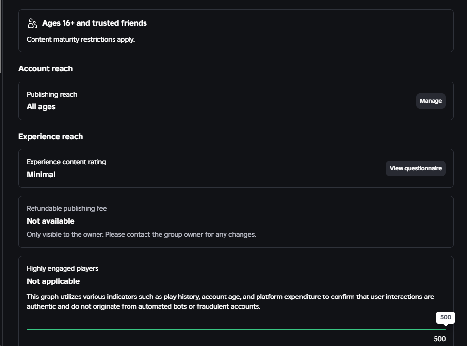 Can’t Publish to All Ages Despite 500 Engaged Players - Creator Hub ...