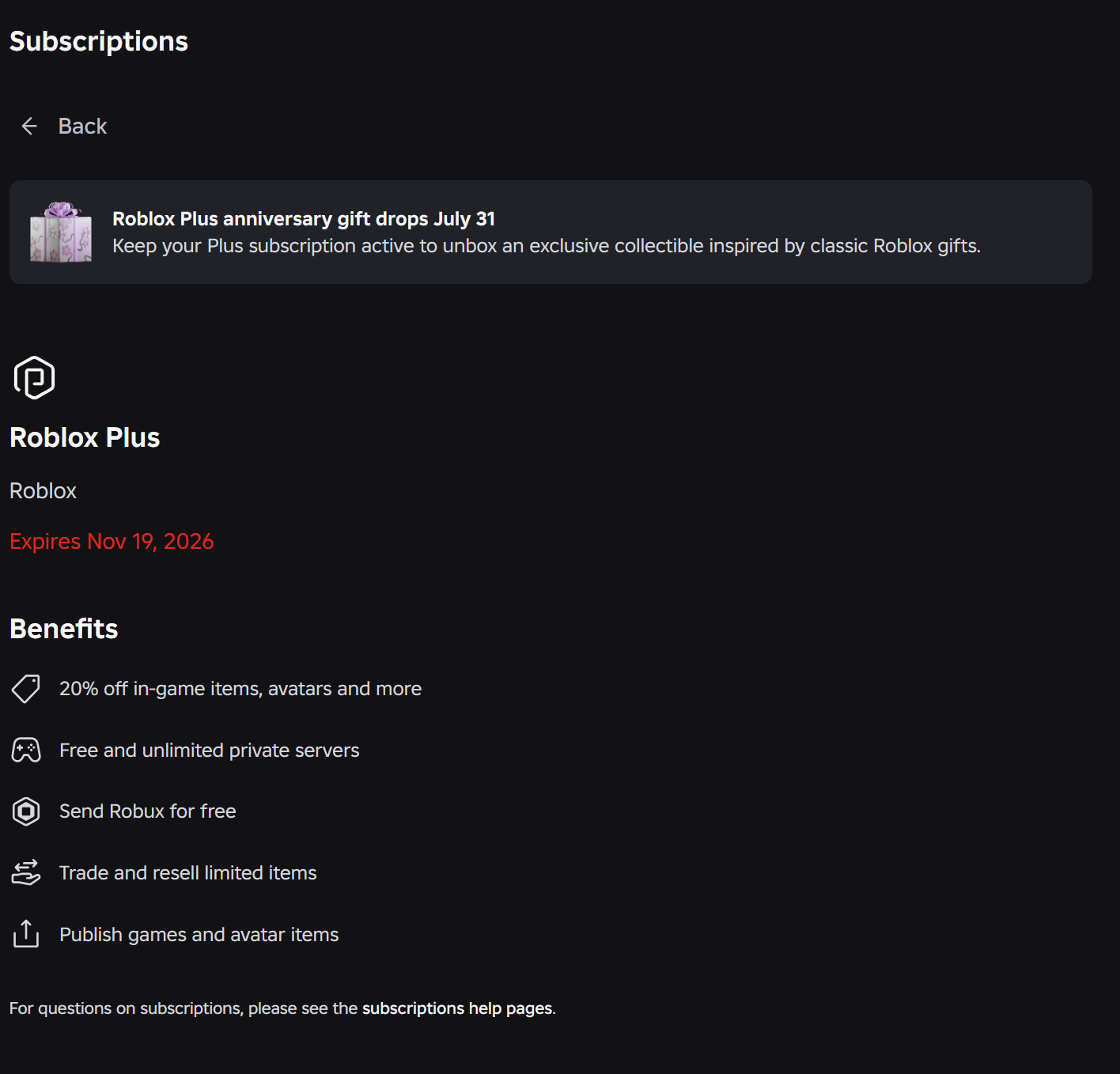 Can't change subscription auto-renew for Roblox Plus - Purchasing Bugs ...