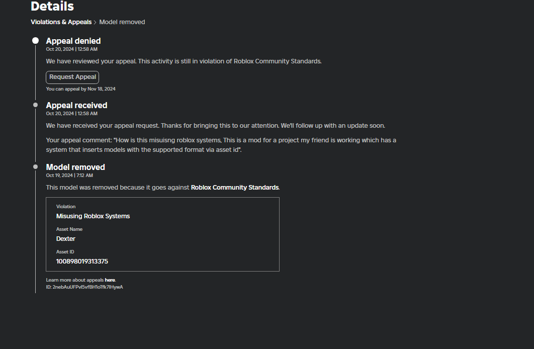 Uploading MainModule Model to Marketplace Automatically Gets Moderated - Platform Usage Support ...