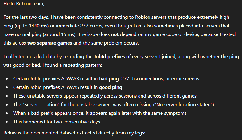 Persistent Bad Roblox Server Nodes Causing Extreme Ping Spikes ...