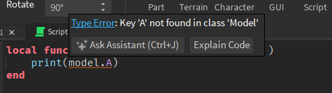 Get child of a model error with type checking? - Scripting Support ...
