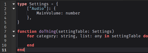 Type Checking Dictionaries Scripting Support Developer Forum Roblox