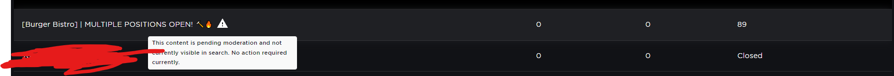 Talent Hub Job Post pending moderation - Platform Usage Support - Developer Forum | Roblox