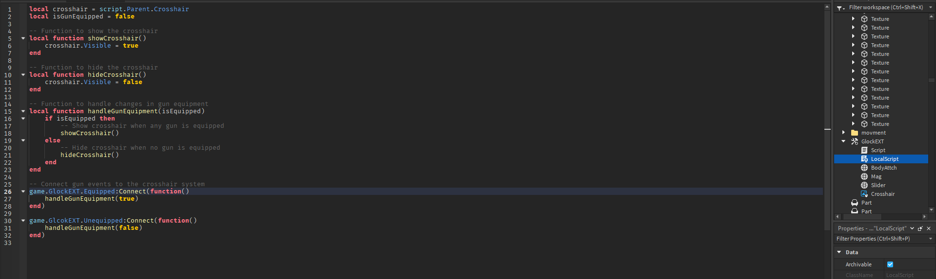 Can't get crosshair script to work - Scripting Support - Developer Forum | Roblox