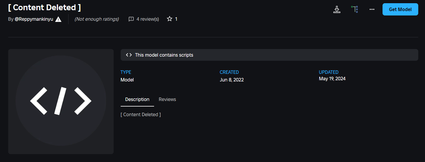 Can someone delete these popular models for viruses? - Scripting ...