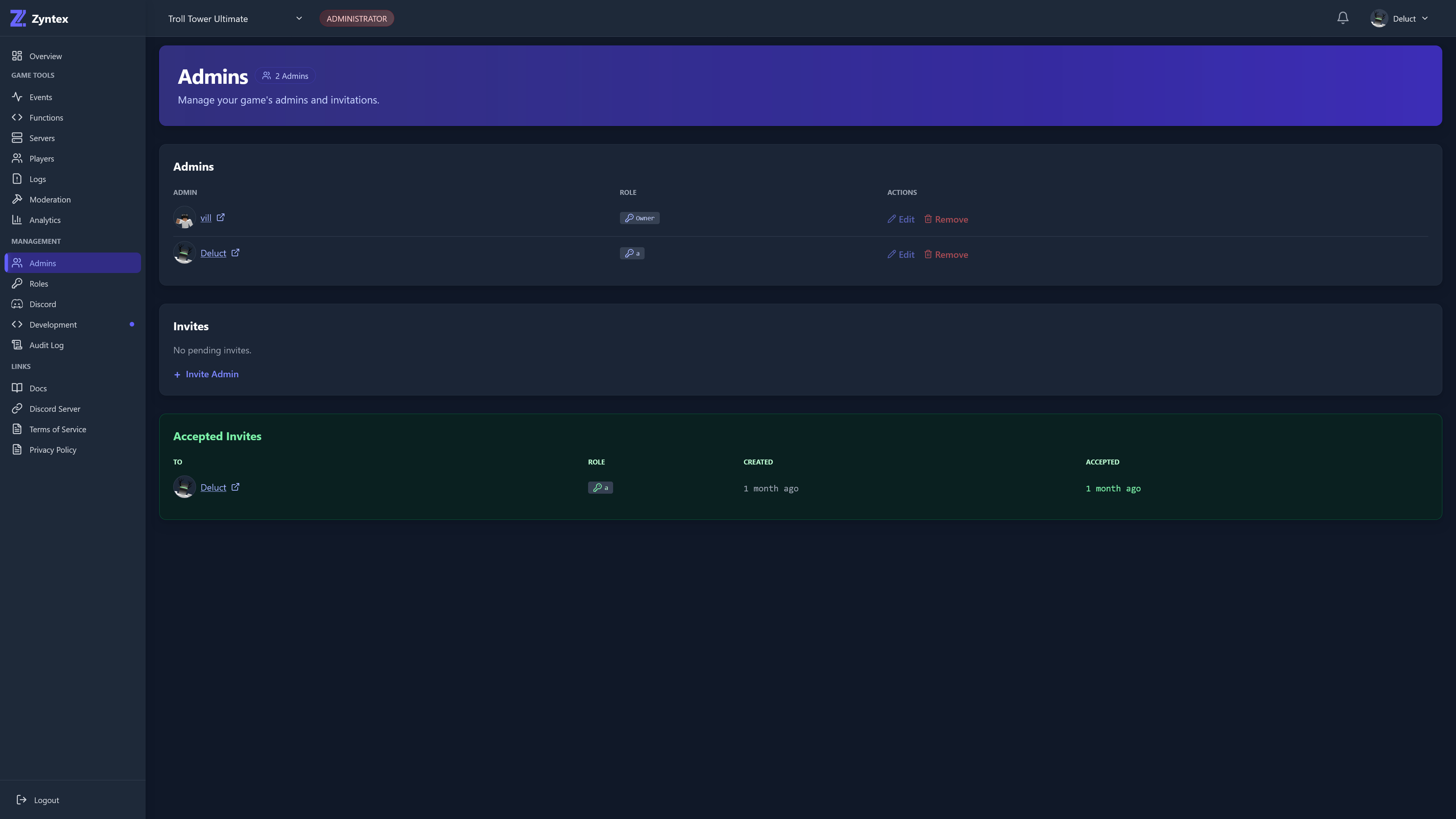 Zyntex - The real-time Roblox dashboard for moderation, logs, and metrics - Community Resources ...