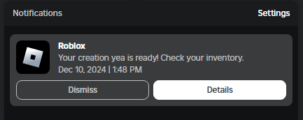 My website notifications are broken - Roblox Application and Website ...