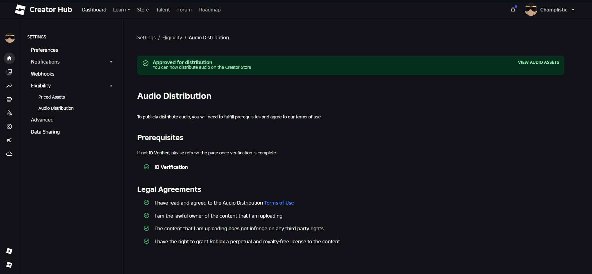Unable to publish audio assets to creator store - Creator Hub (create ...