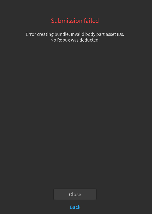 Restored Dynamic Head Mesh Still Treated as Deleted, Preventing Bundle Uploads to Marketplace ...