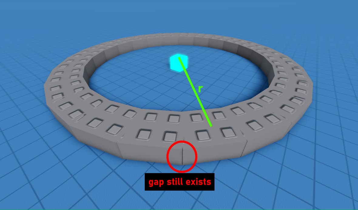 Filling gaps of a circle with N amount of parts - Scripting Support - Developer Forum | Roblox