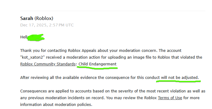 violations & appeals not adjusting your termination upon being accepted ...