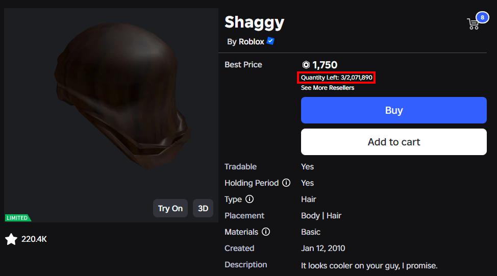 Random limiteds show incorrect "Remaining" values in API - Catalog ...