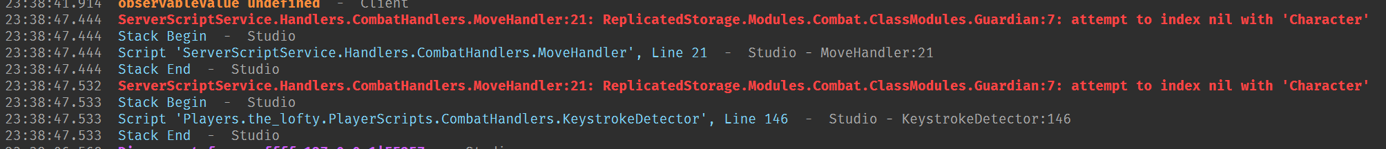 Indexed function from table of modules does not receive data ... Indexed function from table of modules does not receive data ...