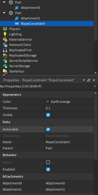 Local Rope = Instance.new("RopeConstraint") Works very strange ...