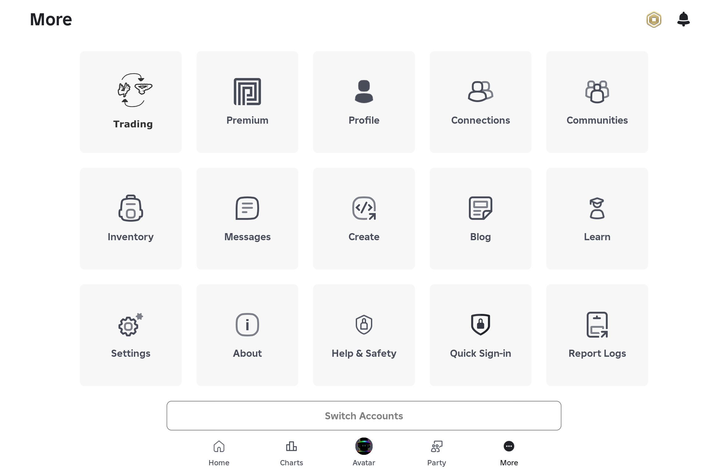 Replace Marketplace Option in “More” Menu with Trading Option - Mobile ...