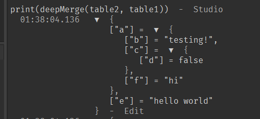 Combining Two Tables Recursively Scripting Support Developer Forum Roblox