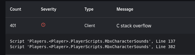 C stack overflow, chat - Engine Bugs - Developer Forum | Roblox