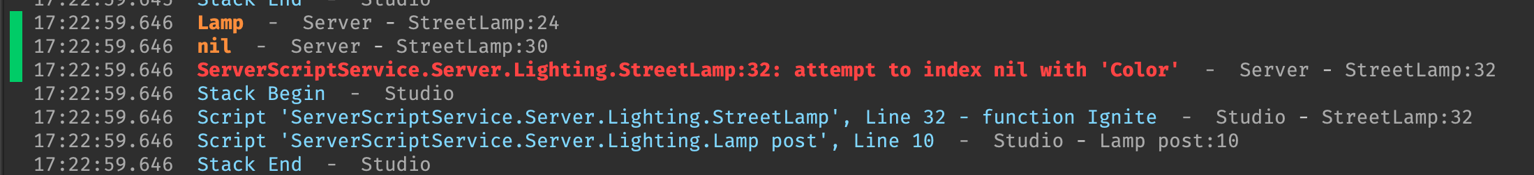Attempt to index nil with Color (It suddenly got nil in the function) - Scripting Support ...