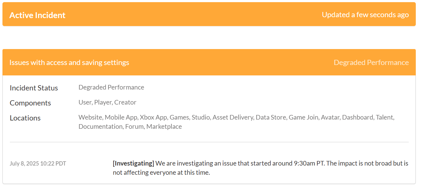 Widespread Roblox Outage Disrupts Datastores, Purchases, and Studio ...