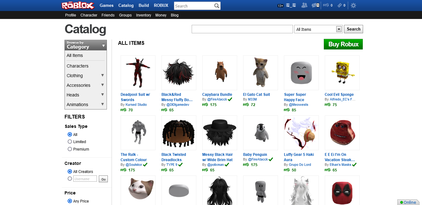 2014-esque Roblox - a css theme that attempts to restore the legacy ...