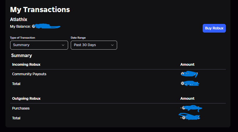 Can anyone else not see their revenue stats on the "My Transactions ...