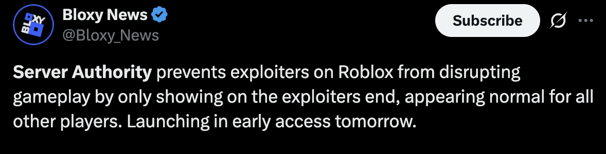 Server Authority Documentation? - Platform Usage Support - Developer Forum | Roblox
