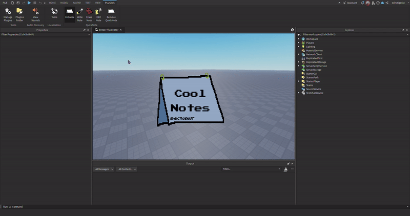 QuickNote - Note Making Plugin - Community Resources - Developer Forum | Roblox