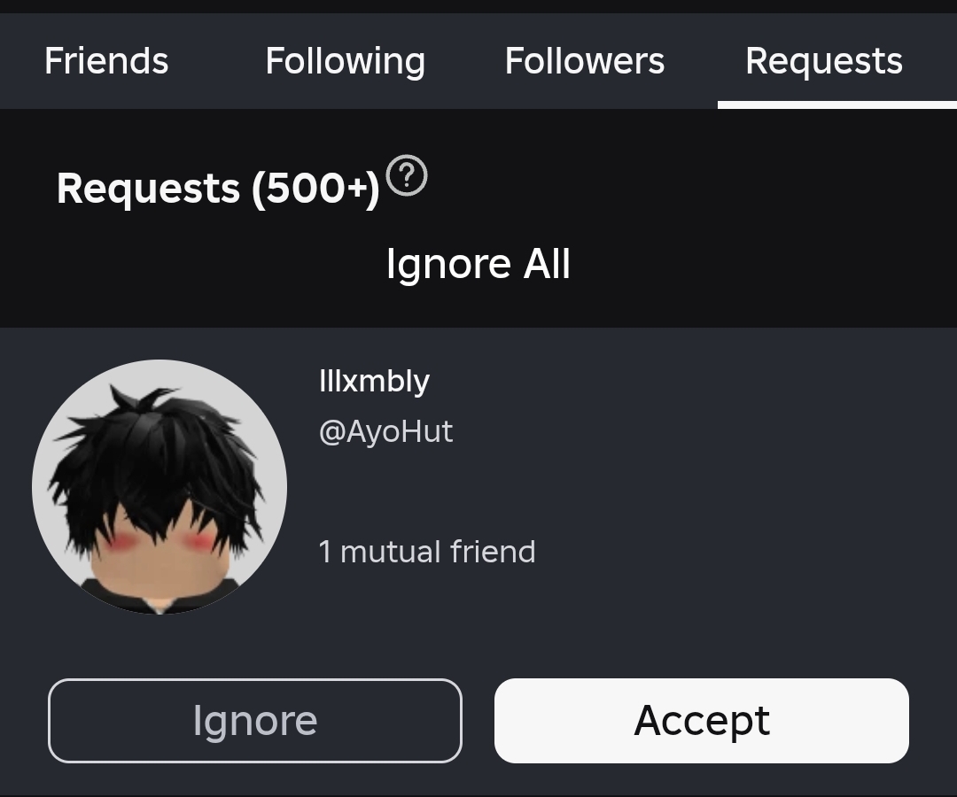 Roblox profile says you are friends but where the chat button should be ...