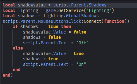 Help with a shadow toggle script - Scripting Support - Developer Forum ...